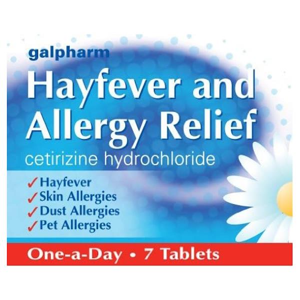 Galpharm Hayfever and Allergy Relief Cetirizine Hydrochloride 7 Tablet ...